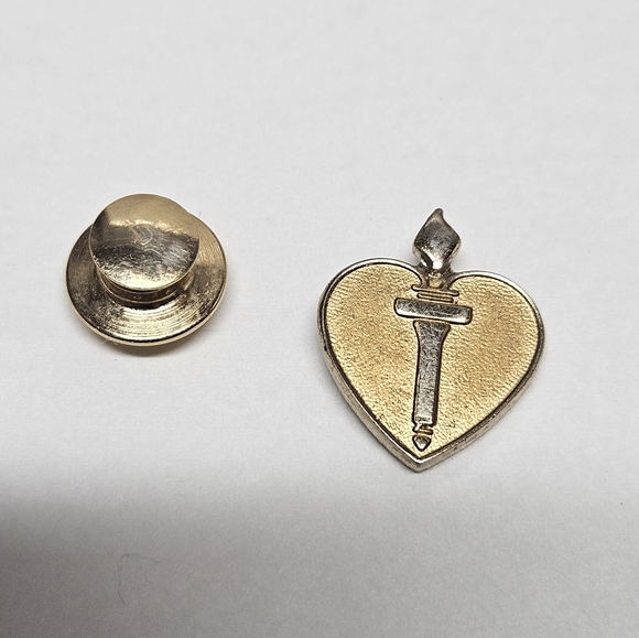 Source Unknown | Accessories | Vintage Gold Tone Heart Shape Torch ...
